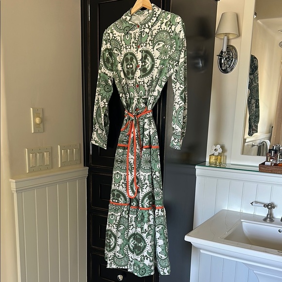 Sunday | Dresses | Sunday Up Green And White Patterned Dress With ...